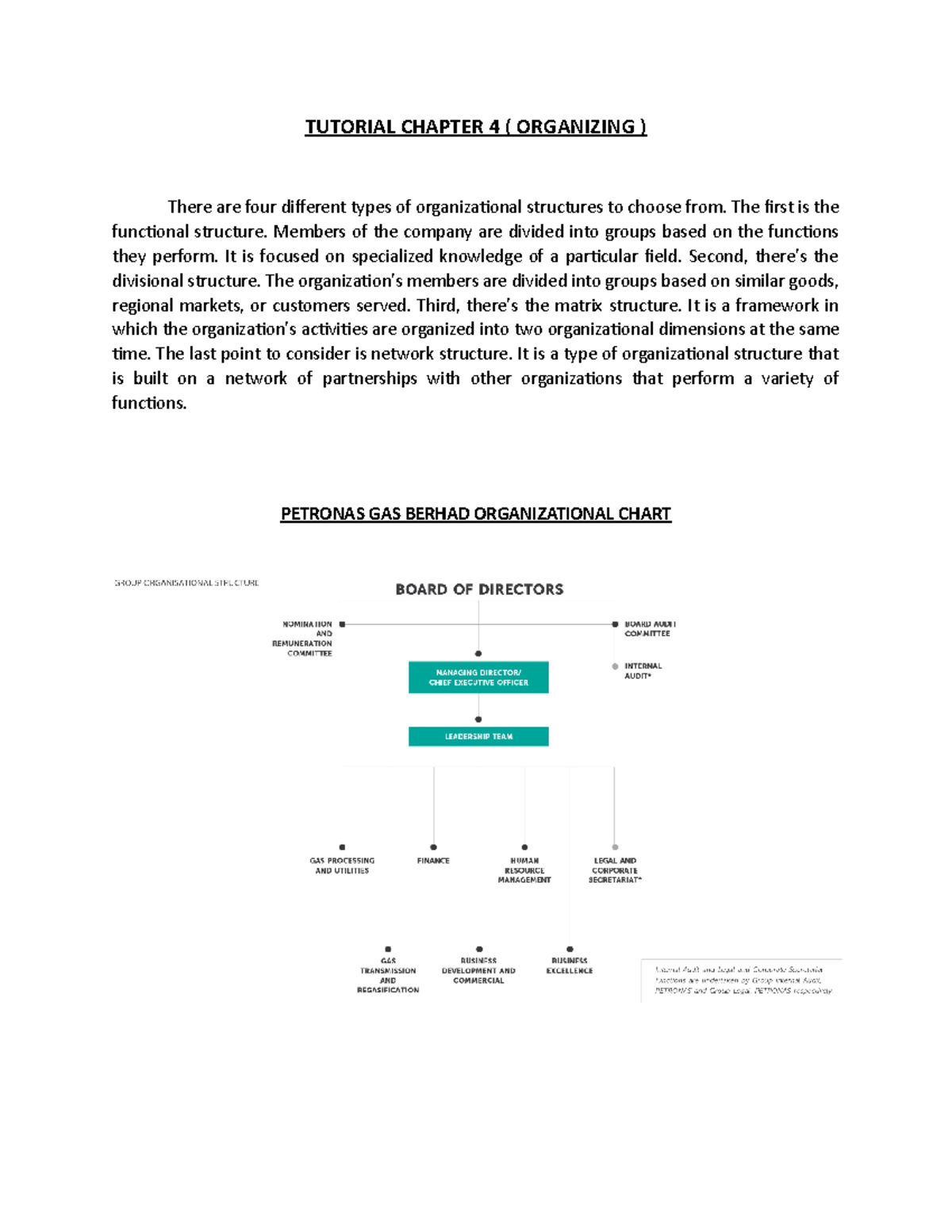 Tutorial Chapter 4 FUNDAMENTAL OF MANAGEMENT MGT162 - TUTORIAL CHAPTER ...