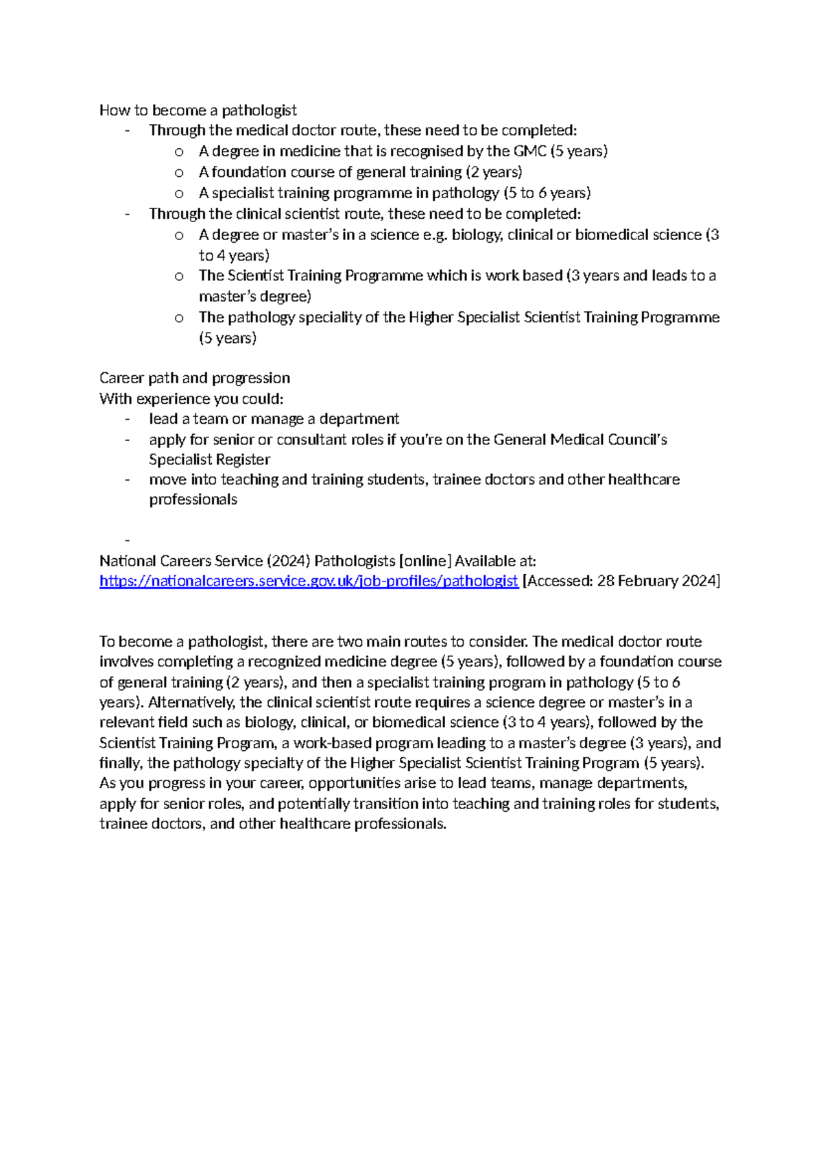 How to become a pathologist - biology, clinical or biomedical science ...