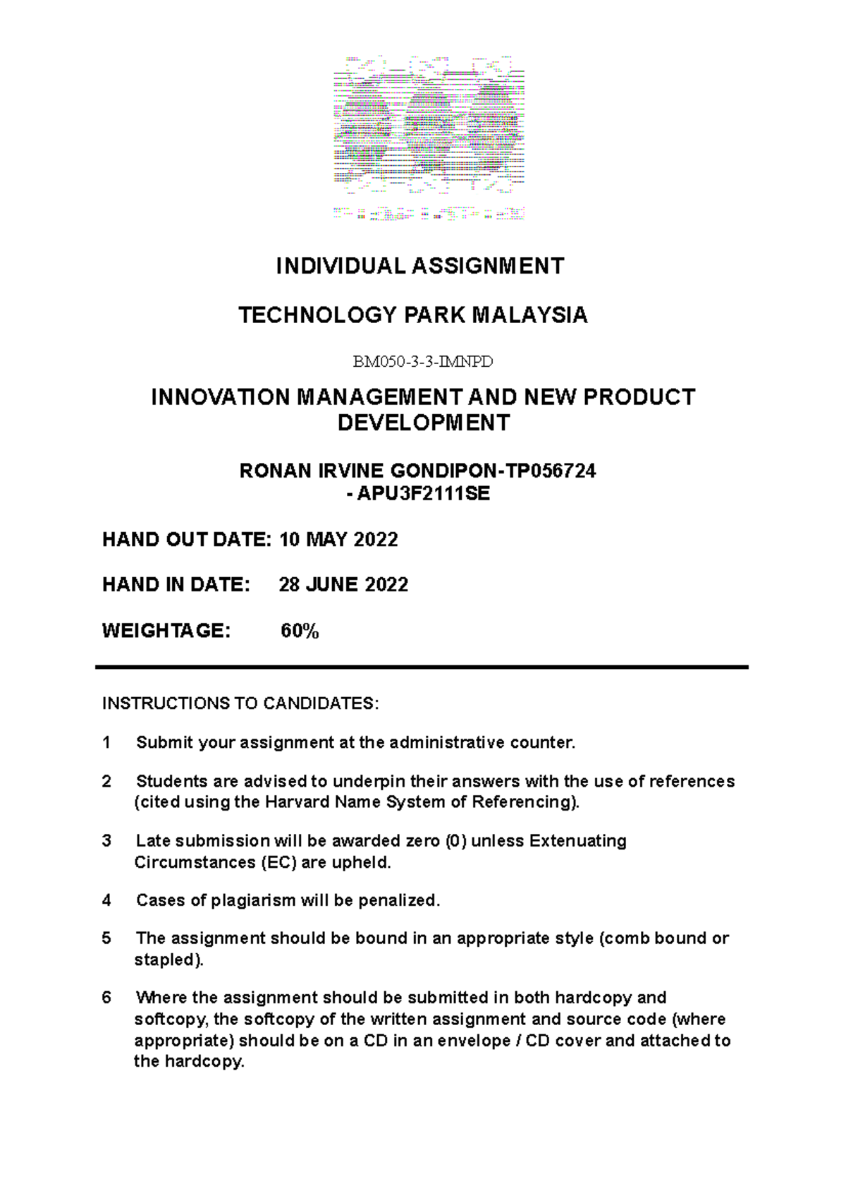 Imnpd TP056724-Ronan - Plastic has been one of the most useful items ...