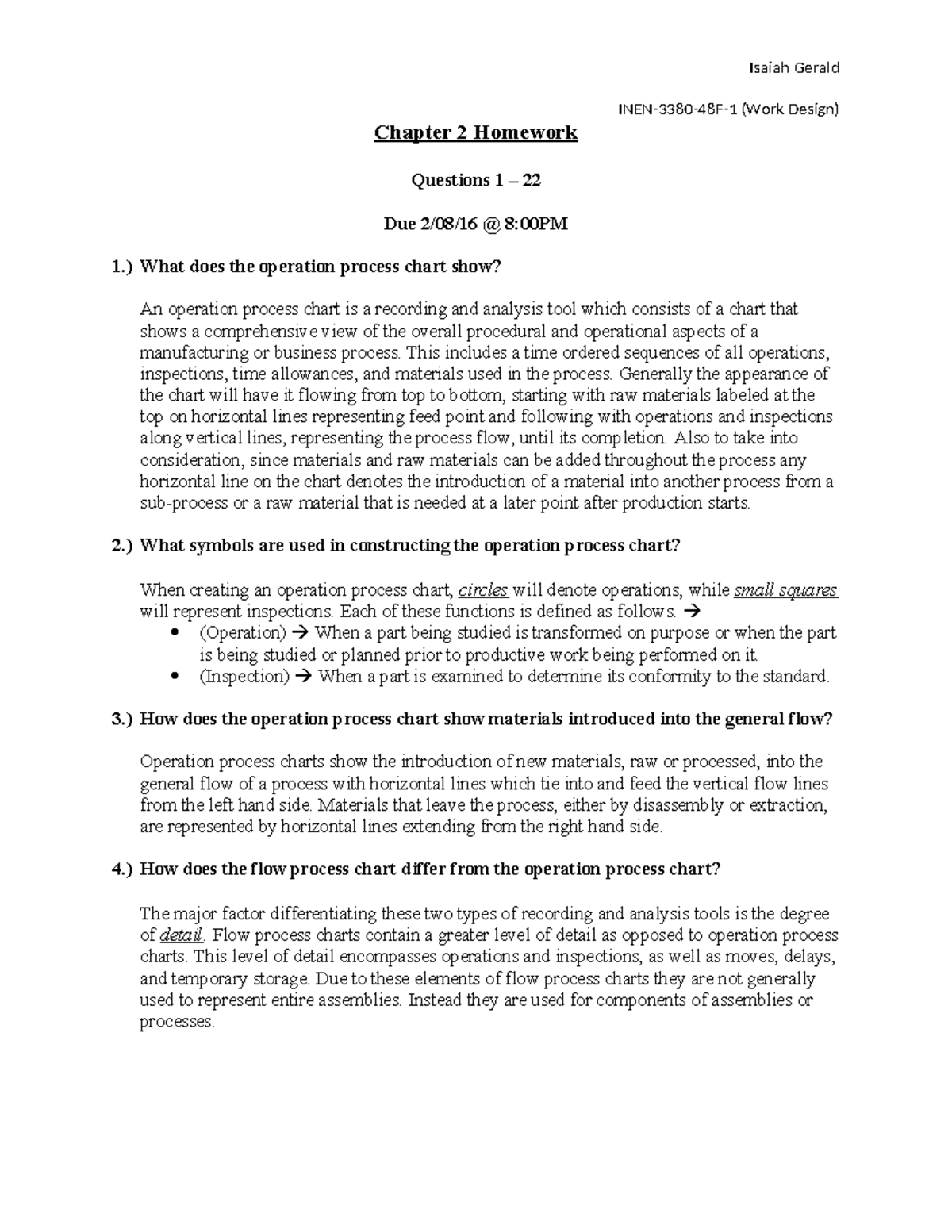 Chapter 2 Homework - Detailed answers to questions based around work ...