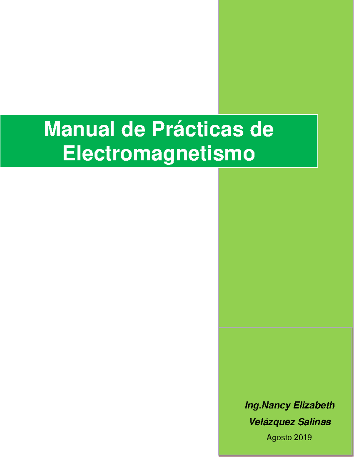Electromagnetismo practicario - Warning: TT: undefined function: 32 Ing Elizabeth Velázquez ...