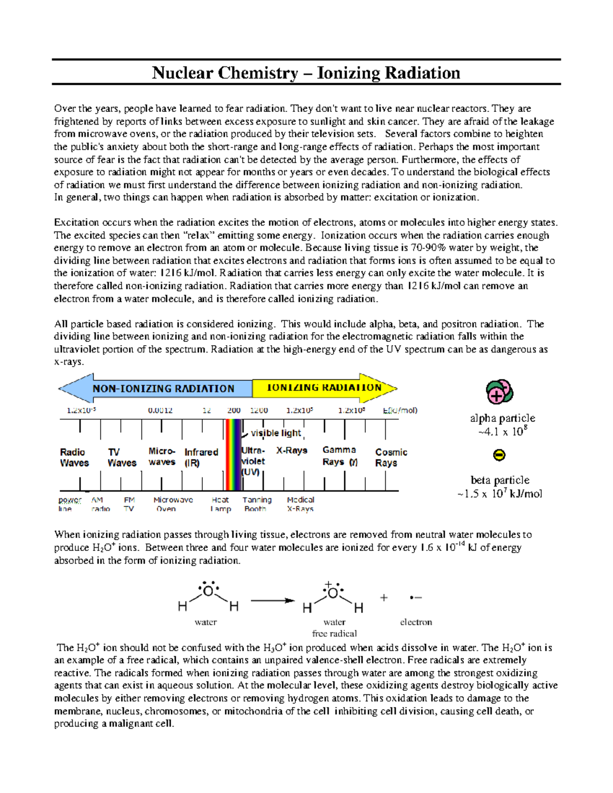Nuclear Ionizing Radiation - Nuclear Chemistry – Ionizing Radiation ...