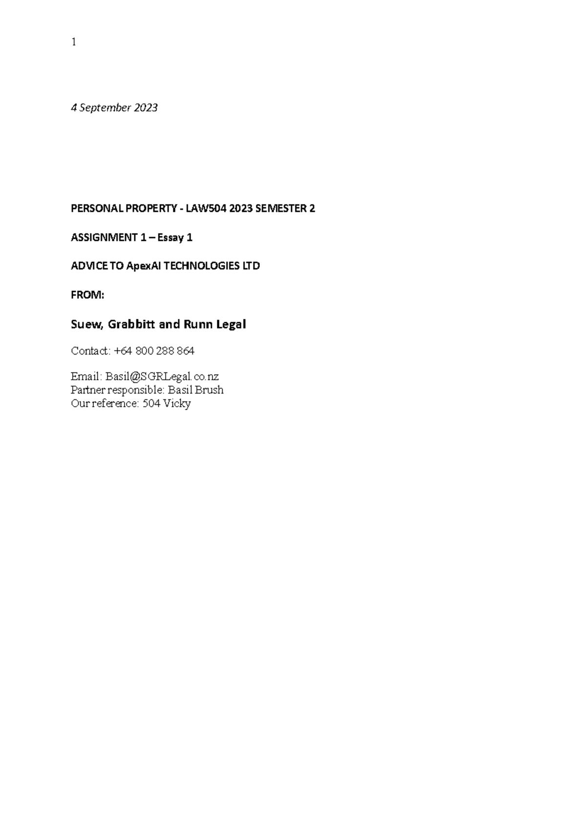 504 personal property essay 1 - 4 September 2023 PERSONAL PROPERTY ...