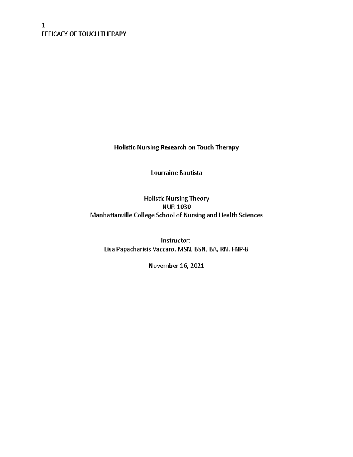 Holistic Nursing Research on Touch Therapy - Holistic Nursing Research ...