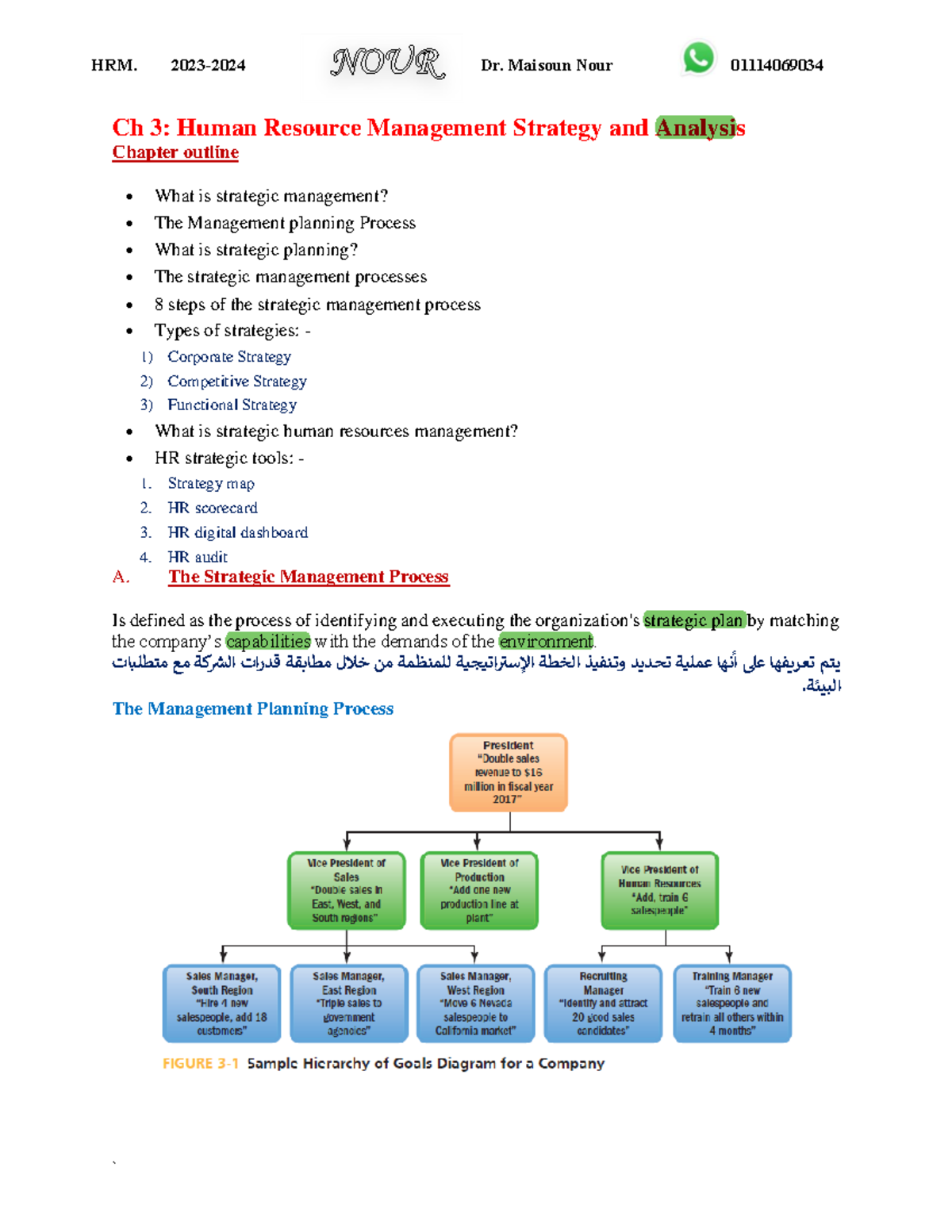 Ch.3 human resource management - NOUR Ch 3: Human Resource Management Strategy and Analysis ...