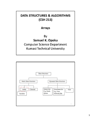 CSH 213 Day 09 - Data structures note for 3rd year Day 9 - DATA STRUCTURES & ALGORITHMS (CSH ...