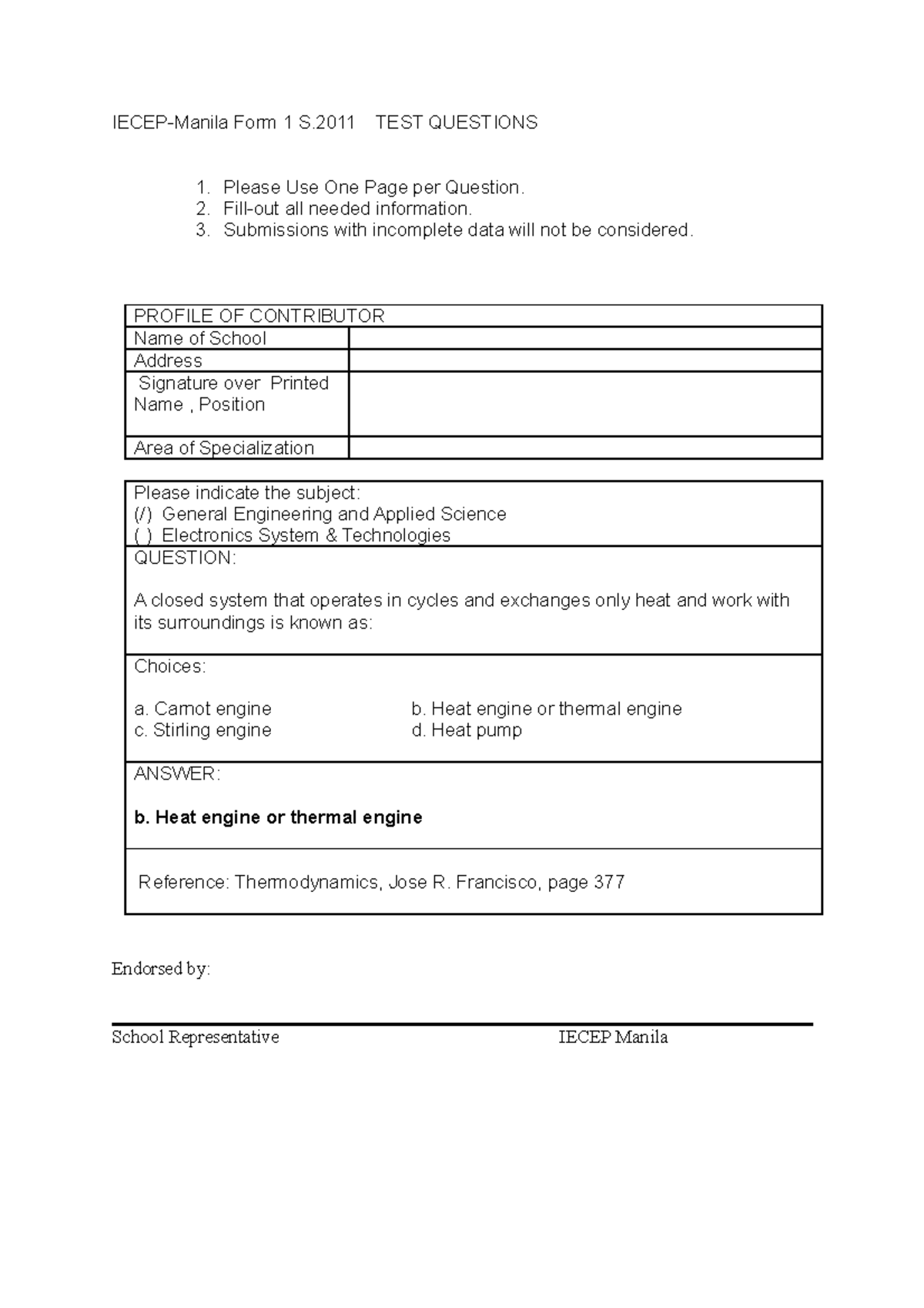 GEAS 07 - Reviewer - Please Use One Page per Question. Fill-out all ...