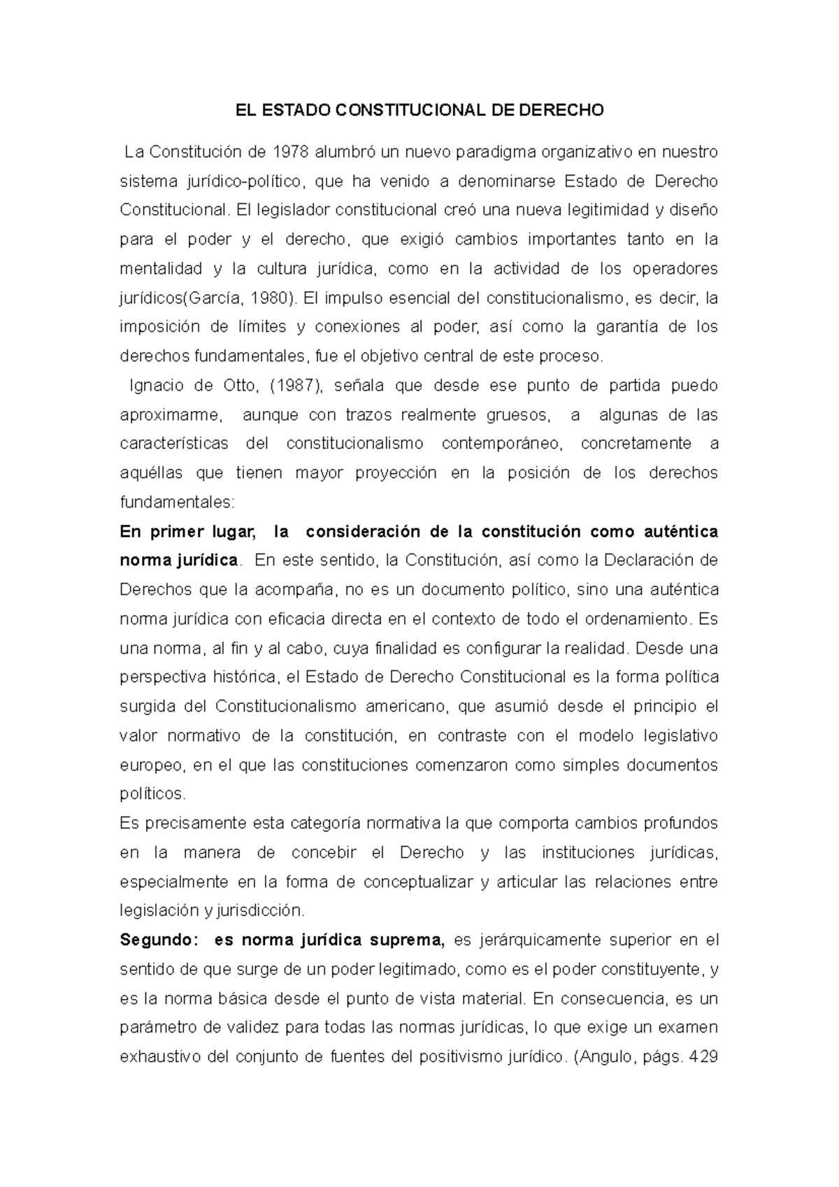 EL Estado Constitucional DE Derecho - EL ESTADO CONSTITUCIONAL DE ...