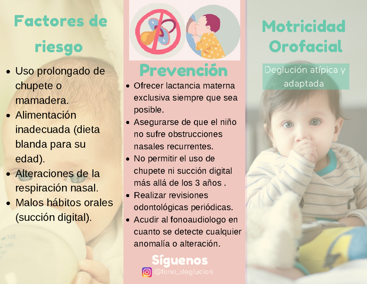 Triptico de deglucion - Deglución atípica y adaptada Motricidad ...