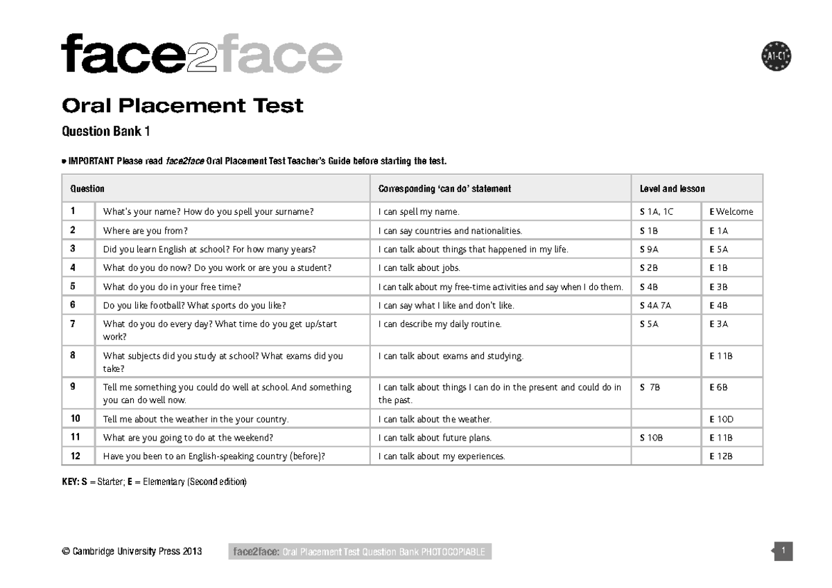 F2F+Oral+PT+Question+Bank - © Cambridge University Press 2013 face2face ...
