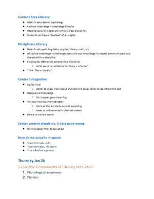 TCH 223 Week 6 - Reading notes and class notes - Chapter 6 Writing to ...