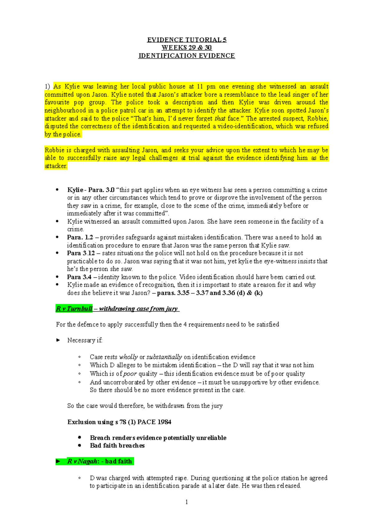 Evidence tutorial 5 - notes - Warning: TT: more functions defined than ...