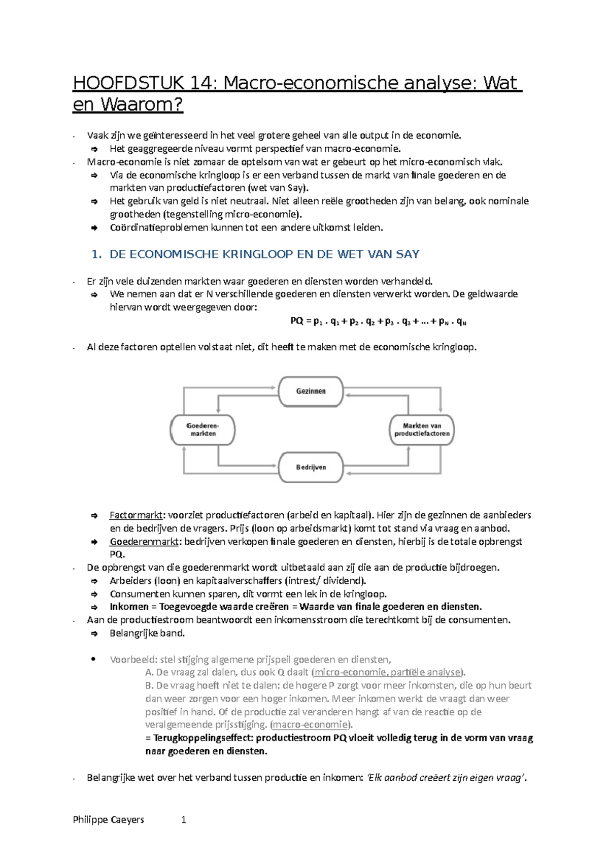 Samenvatting - compleet - HOOFDSTUK 14: Macro-economische analyse: Wat ...