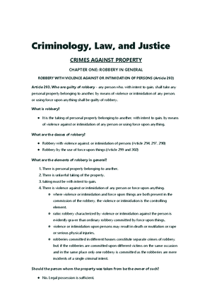 Crim 1- introduction to criminology - Prelim Coverage Overview in ...