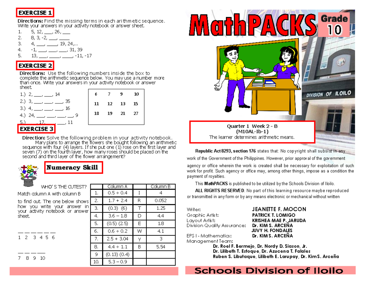 Math10 Q1Wk2-B - Math 10 - Direction: Solve the follow ing problem in ...