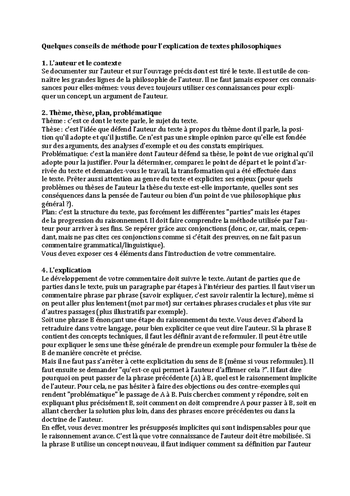 Conseils Explication Texte - Quelques conseils de méthode pour l ...