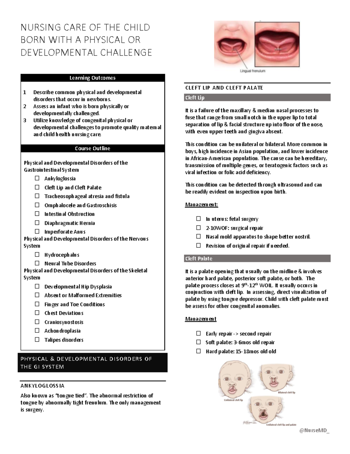 Physical or Developmental Challenge - NURSING CARE OF THE CHILD BORN ...