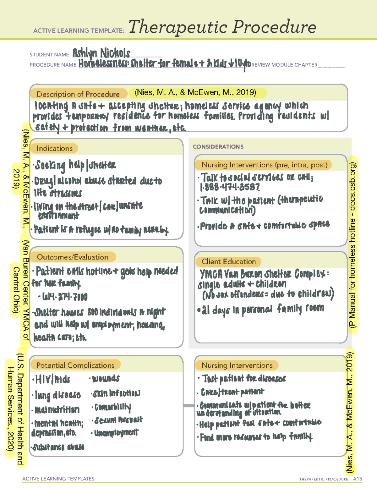 Therapeutic Procedure- Homeless Shelter - ACTIVE LEARNING TEMPLATES ...