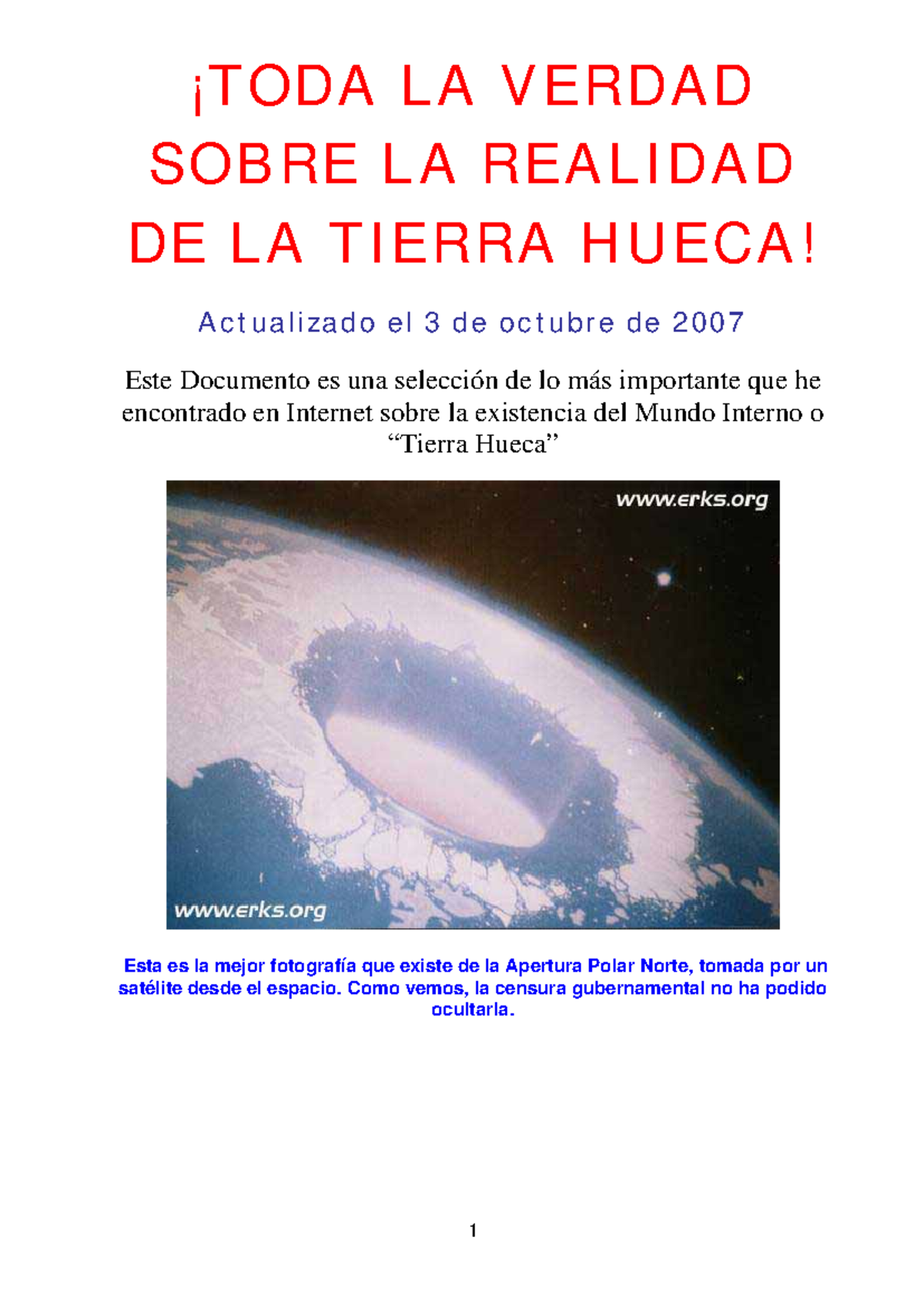 La Realidad Sobre la Tierra Hueca - ¡TODA LA VERDAD SOBRE LA REALIDAD ...