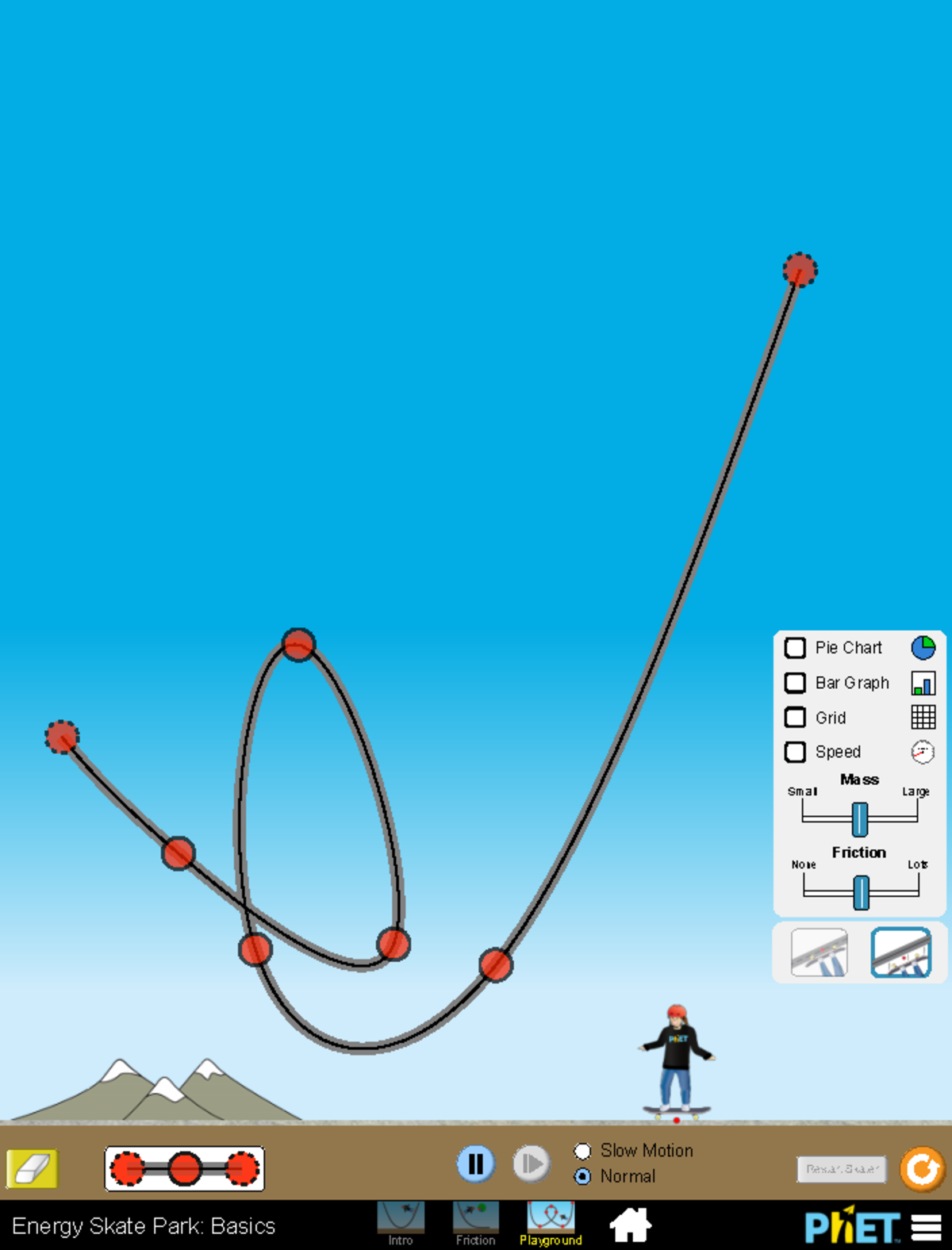 Energy Skate Park Basics‬ 1 - Pie Chart Bar Graph Grid Speed Speed Mass ...