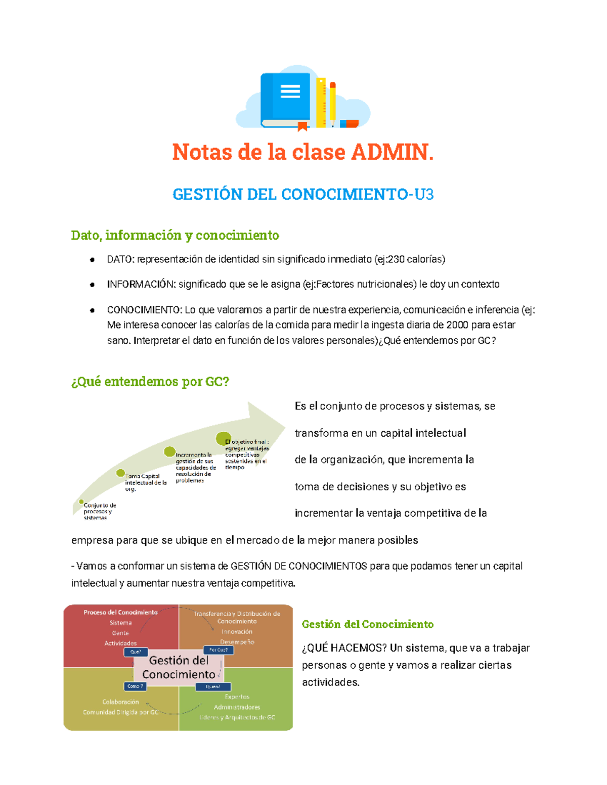 Admin- Segundo Parcial - Notas de la clase ADMIN. GESTIÓN DEL ...