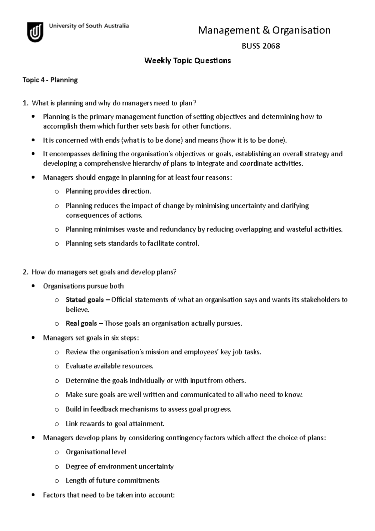 Topic 8 Questions - Exam revision , Exam revision , Exam revision ...
