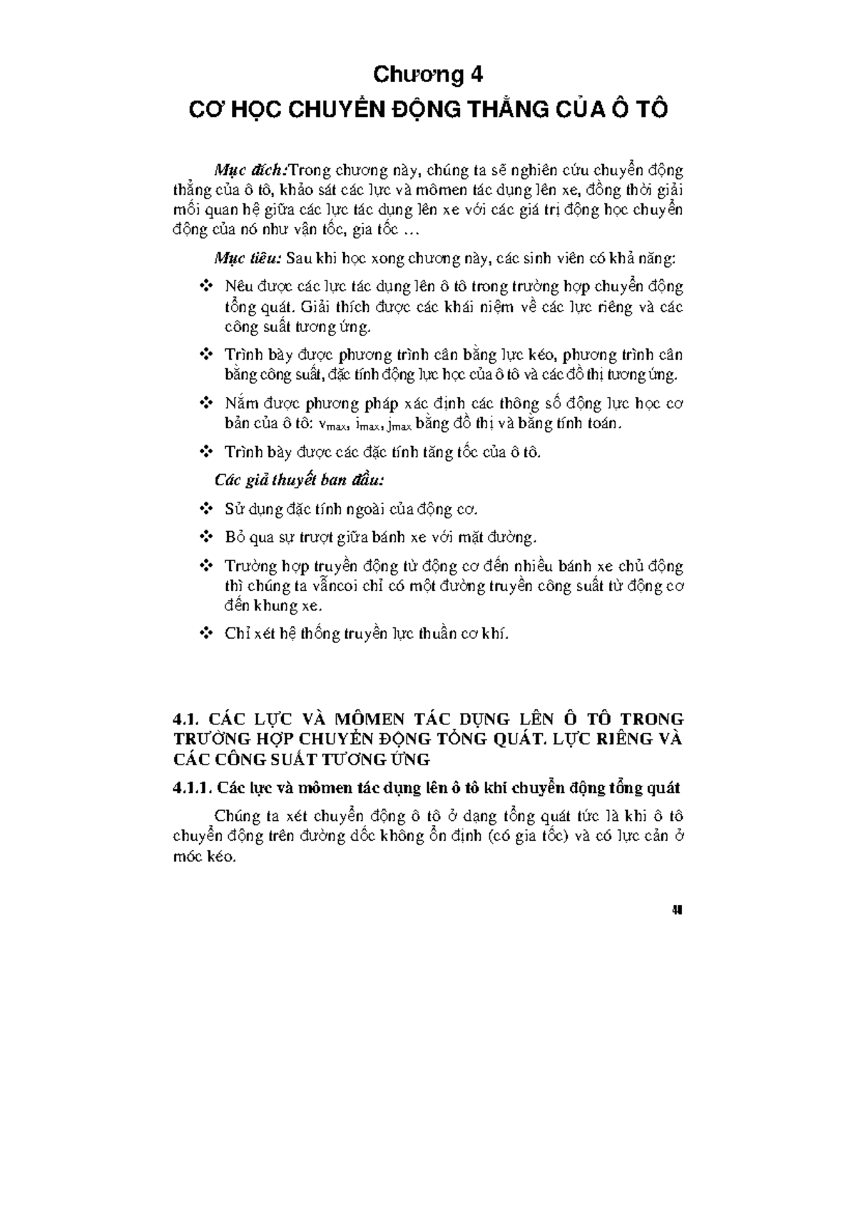 Chuong 4 32 - Ch±¡ng 4 C¡ HÞC CHUYÞN ÞNG TH¾NG CþA Ô TÔ Mÿc ích: Trong ch±¡ng này, chúng ta s ...