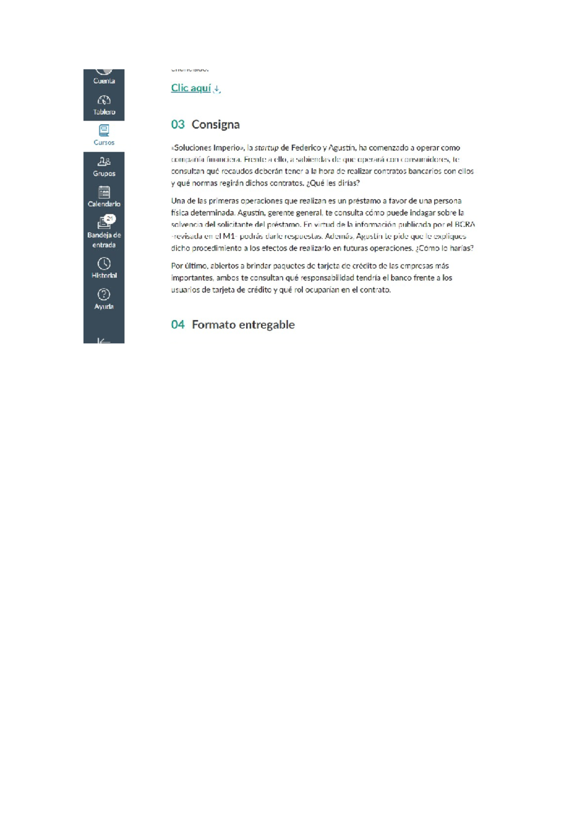 Consigna tp2 derecho bancario - derecho bancario y mercado de capitales - Studocu