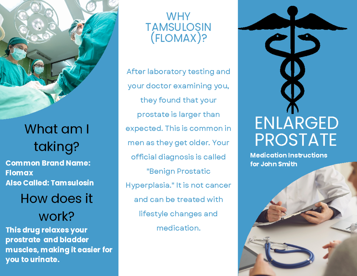 BPH Educational Pamphlet - ENLARGED PROSTATE WHY TAMSULOSIN (FLOMAX ...