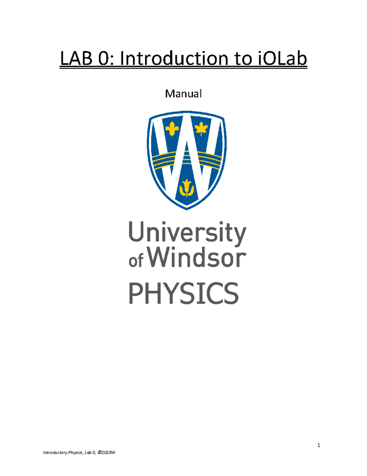 LAB 0 - Introduction - physics formulas - 1 LAB 0: Introduction to ...