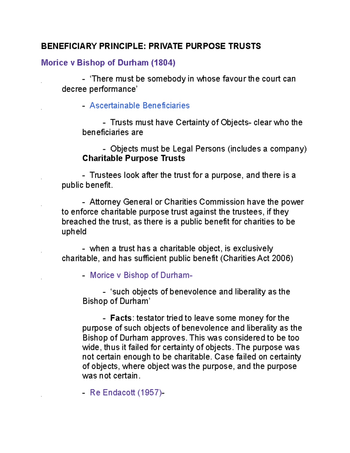 Beneficiary Principle- Private Purpose Trusts - BENEFICIARY PRINCIPLE ...