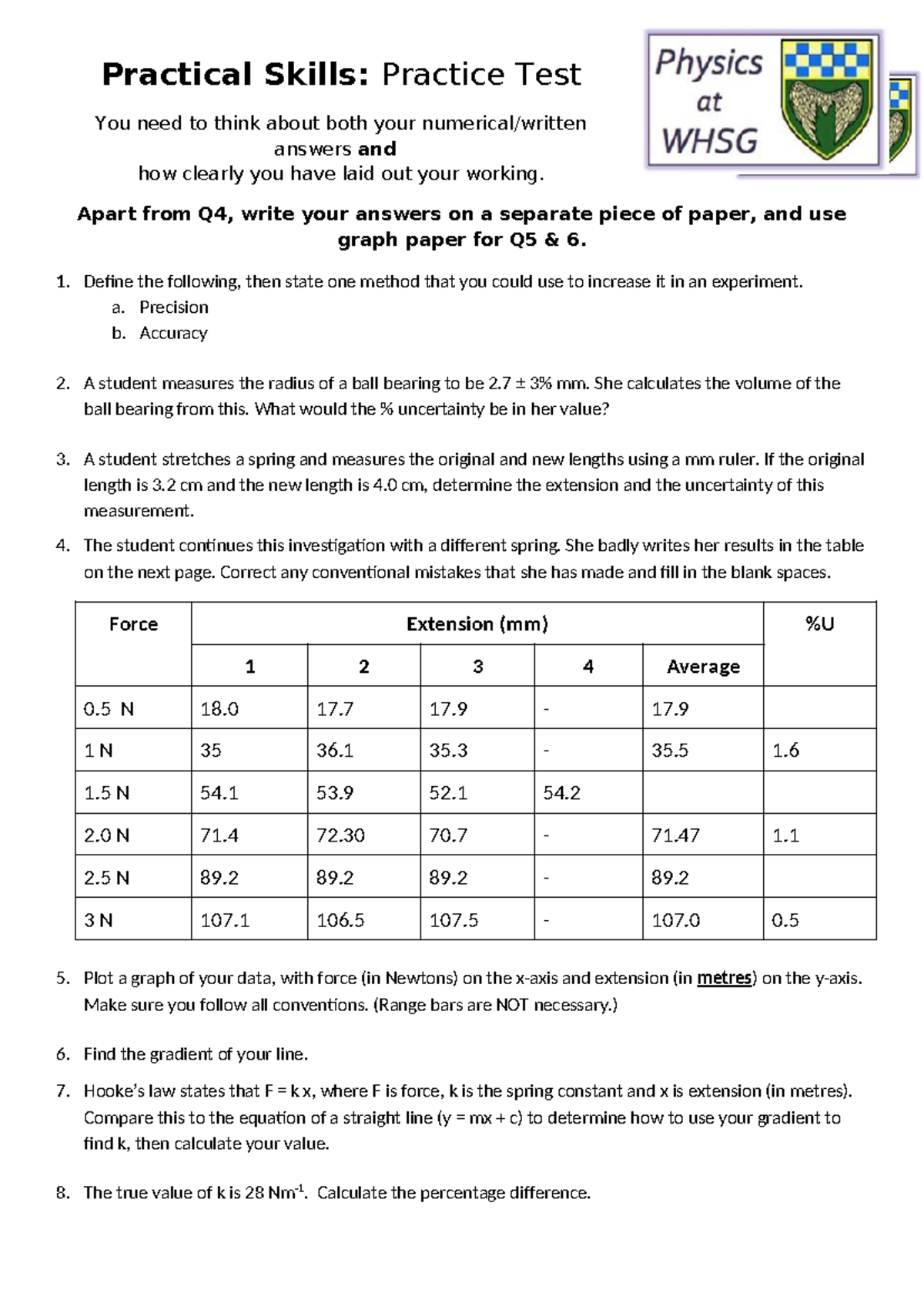 6. Practical Skills Practice Test - Practical Skills: Practice Test You ...