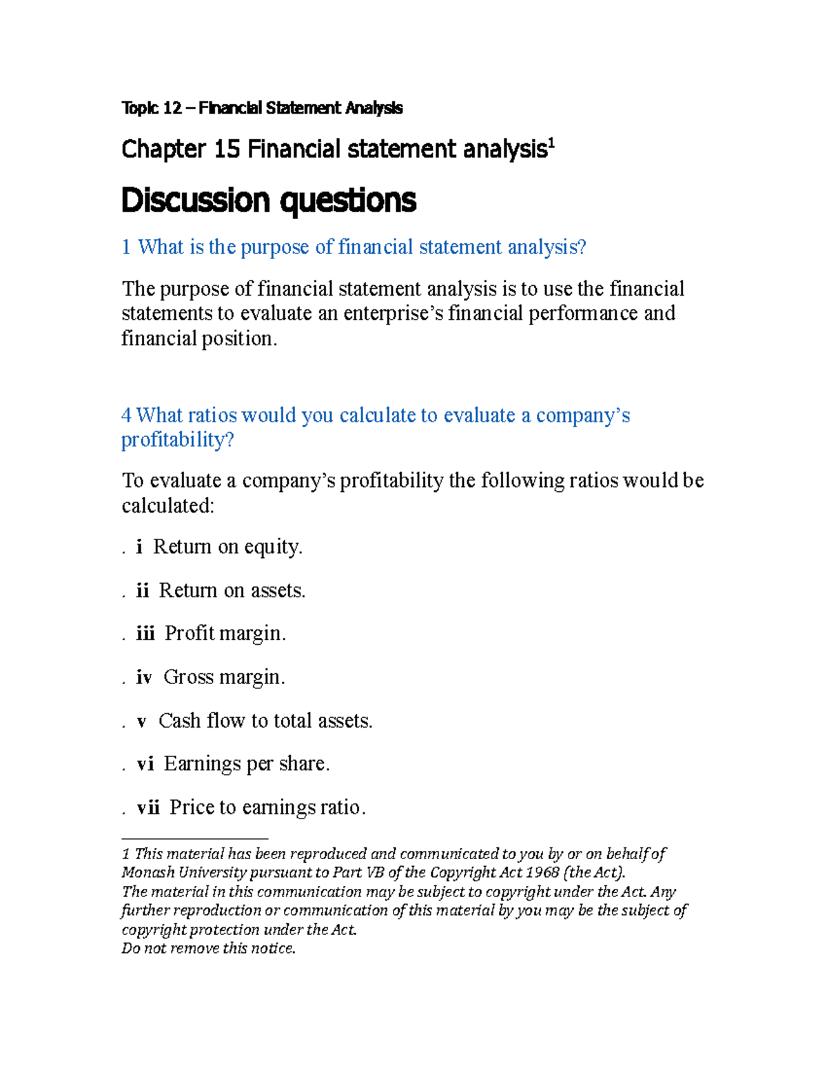 Topic 12 - Financial Statement Analysis - Top ic 12 – Financ ial St at ...