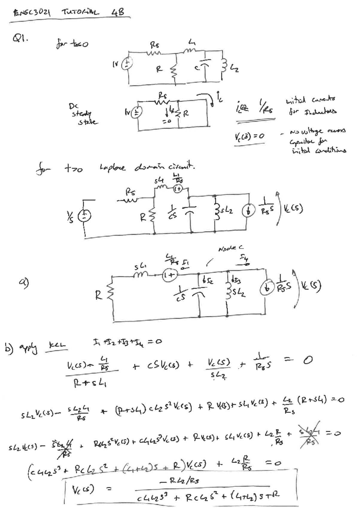 Tutorial problems 4b worked solutions - ENSC3021 - Studocu