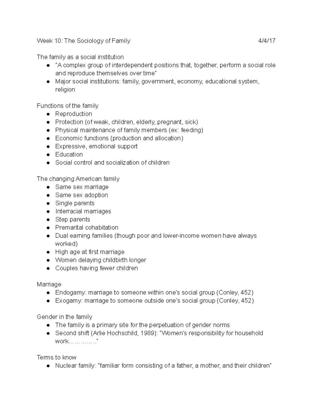 Copy of Week 10 The Sociology of Family - Week 10: The Sociology of ...