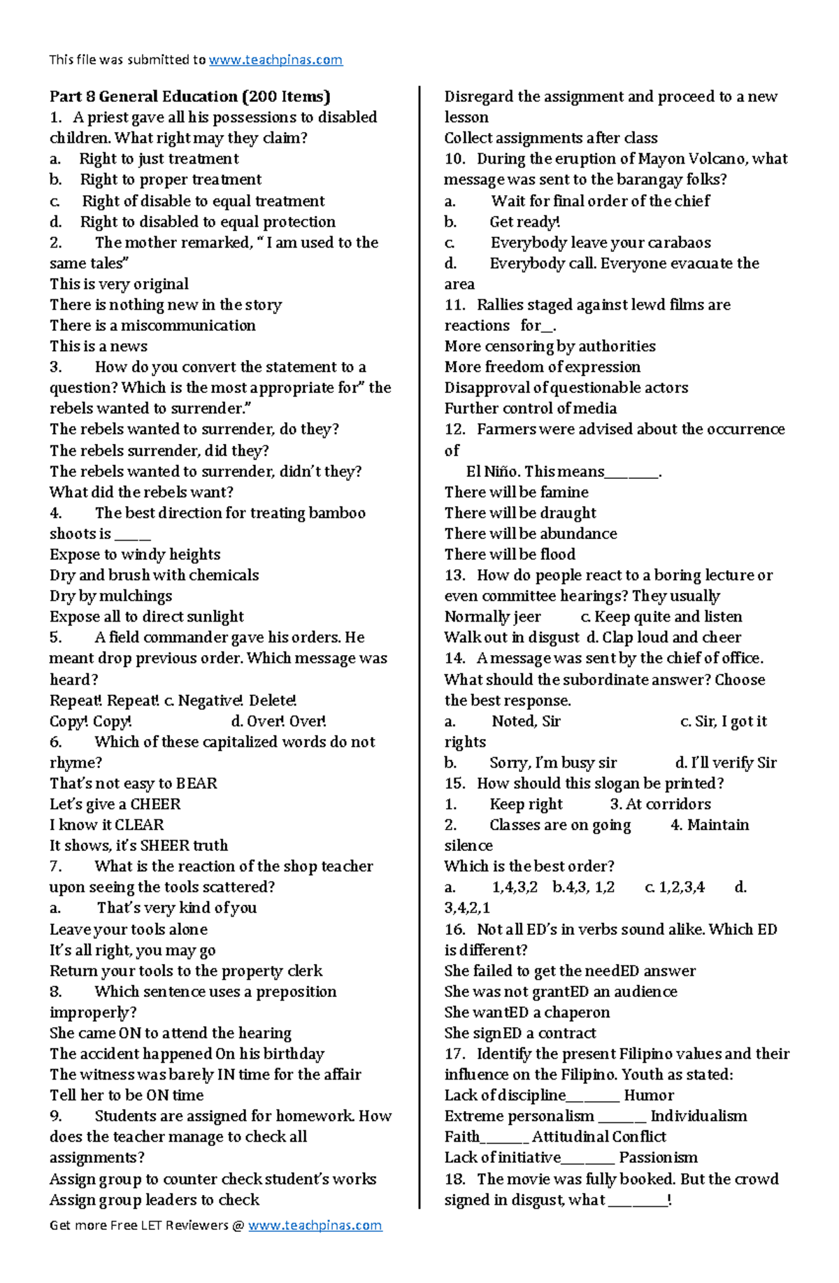 Part 8 General Education Www What Right May They Claim A Right To