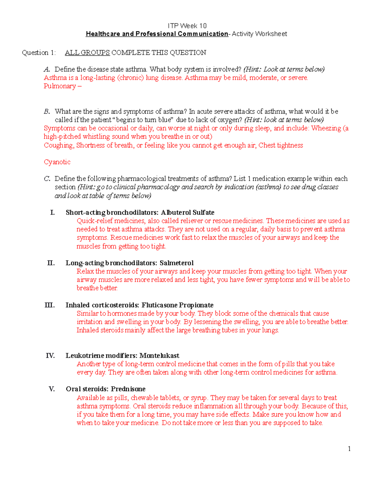 ITP Week 10 Health Communication 2019 Asthma 11 - ITP Week 10 ...