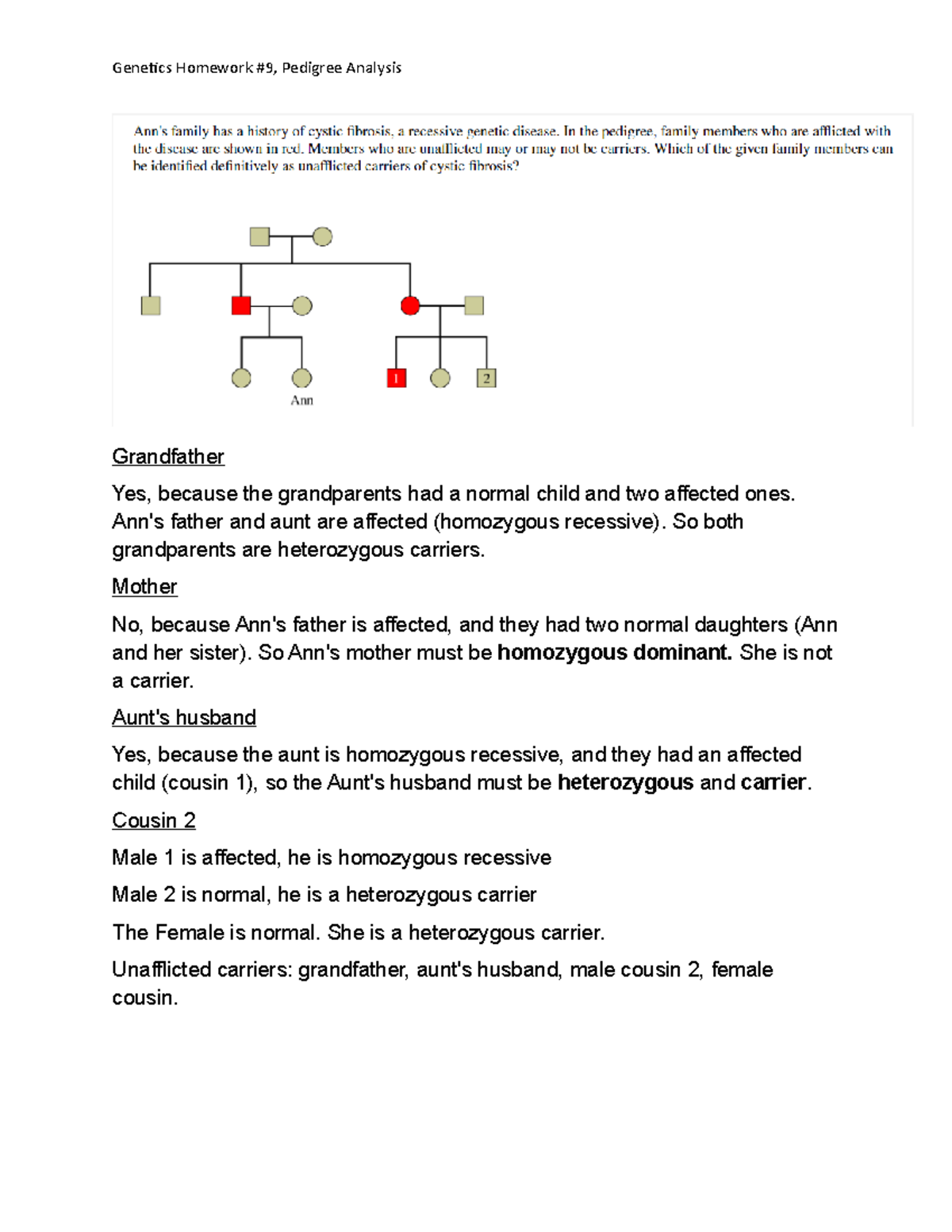 9 Pedigree Analysis Cystic Fibrosis And Albinism 1 Genetics 9-pedigree-analysis-cystic-fibrosis-and-albinism-1-genetics