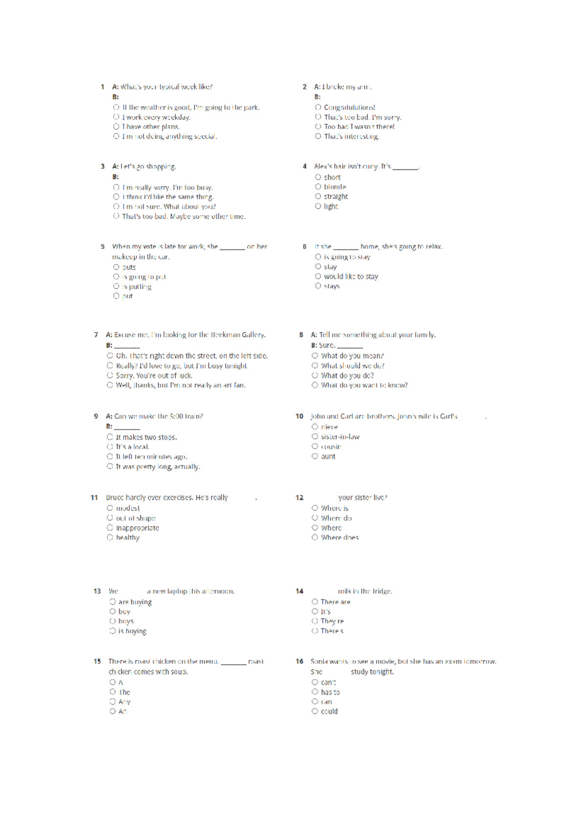 Test quest - Ingles - Studocu