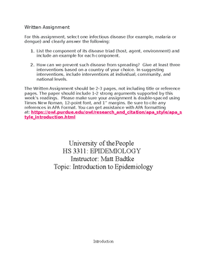 Epidemiology Learning Guide Unit 1 - Description Learning Guide Unit 1 ...