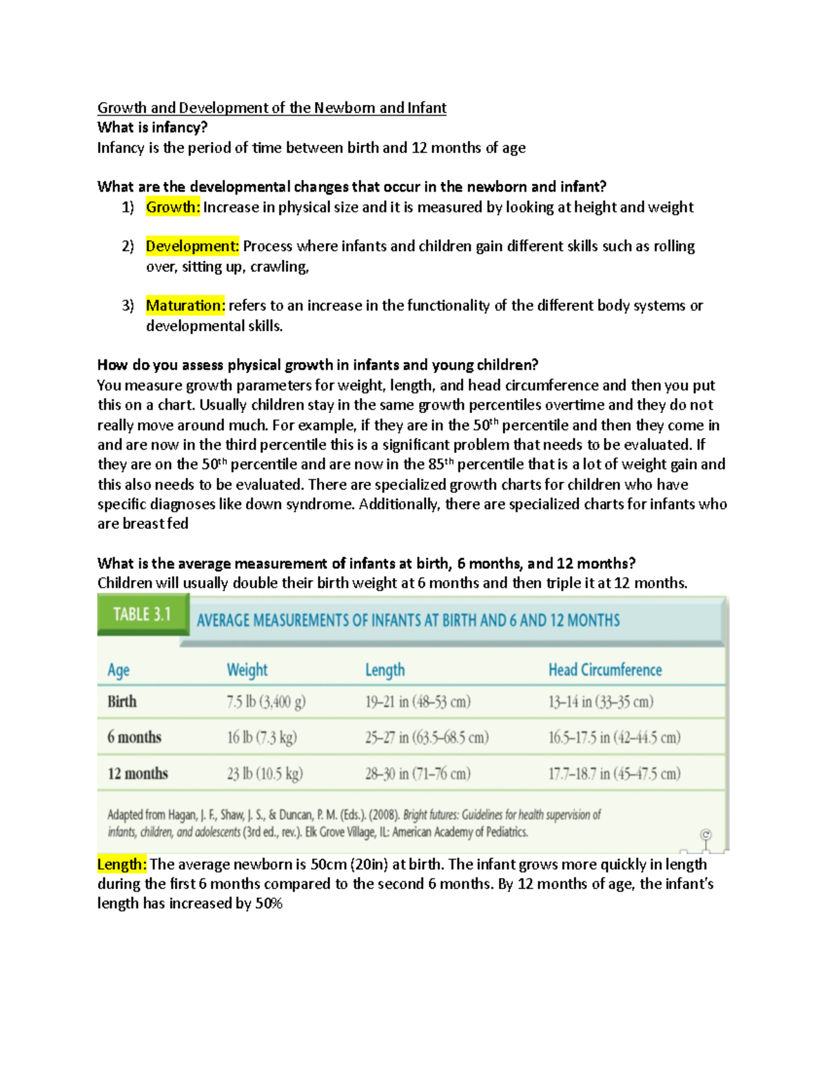 Growth and Development of the Newborn and Infant - How do you assess ...