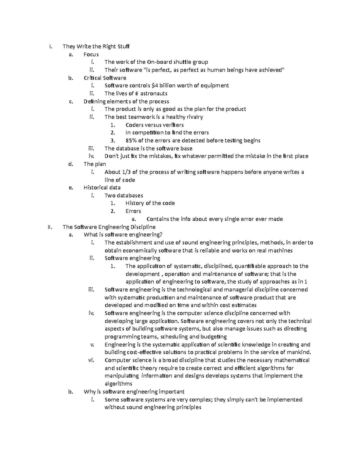 CS 451-Section 6 10 - Sections 6 to 10 lecture notes for Software ...