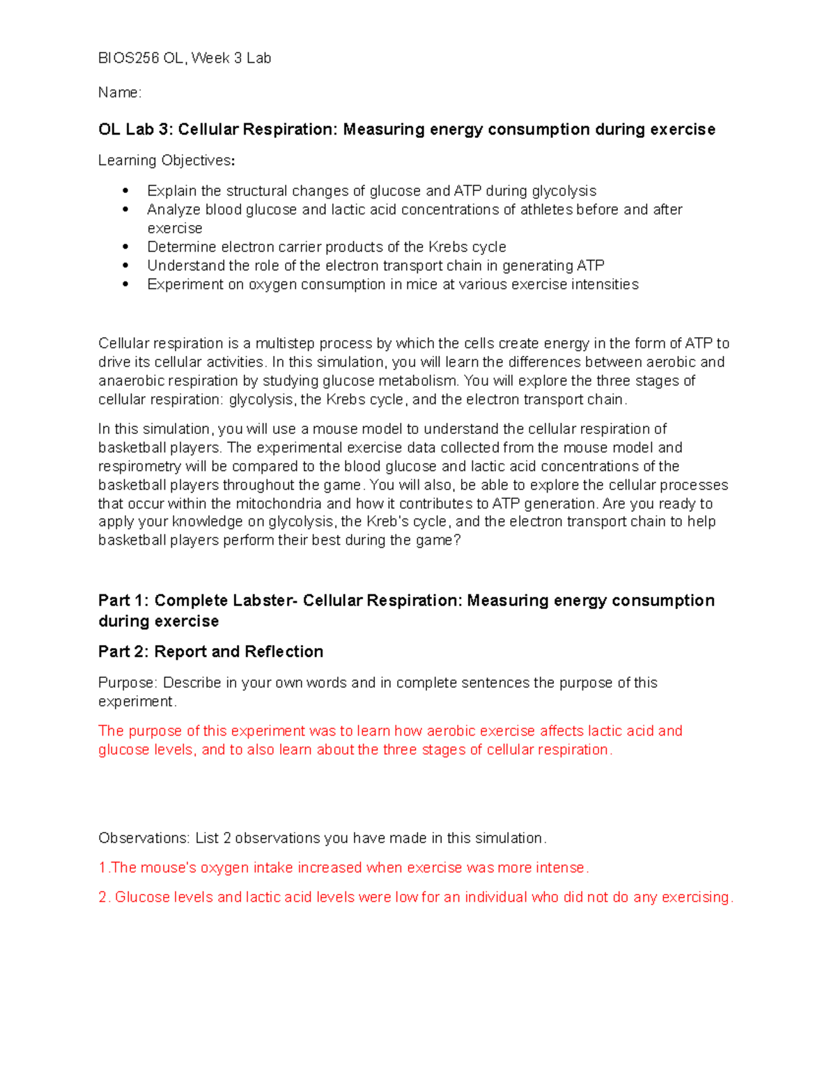 Week 3 lab - For your own use - Name: OL Lab 3: Cellular Respiration ...