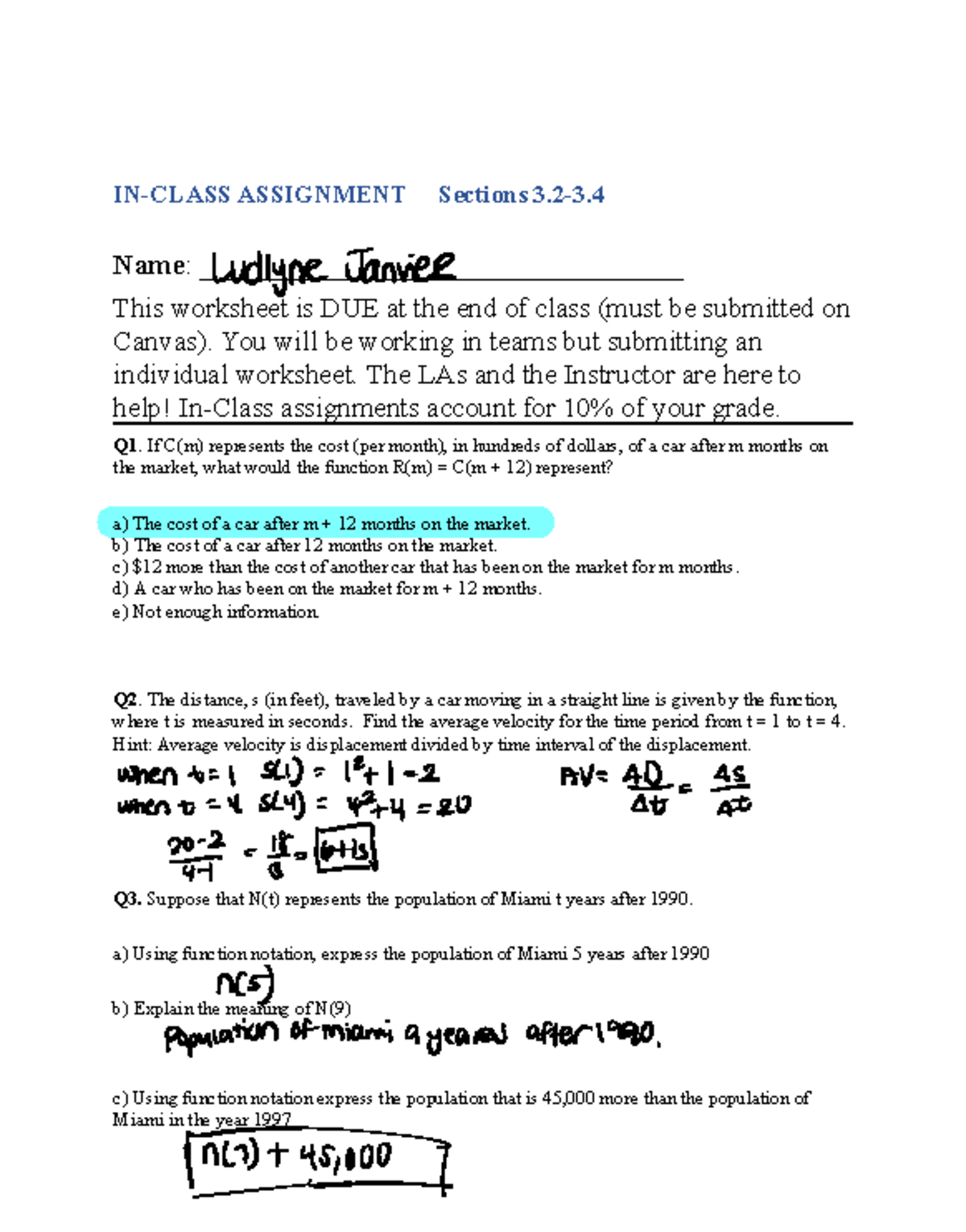 1st+week+In-class-1 - In Class Week 1 - IN-CLASS ASSIGNMENT Sections 3 ...