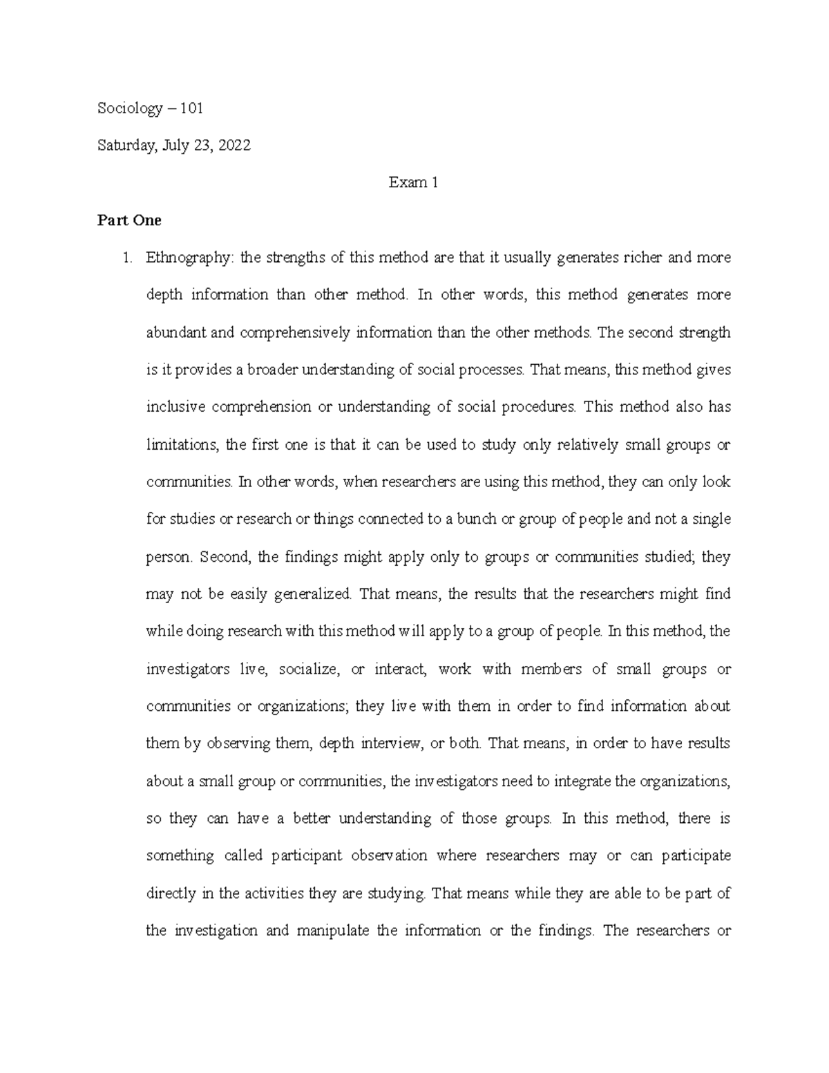 Exam 1 - This is the first chapter's exam about the research mode (p ...