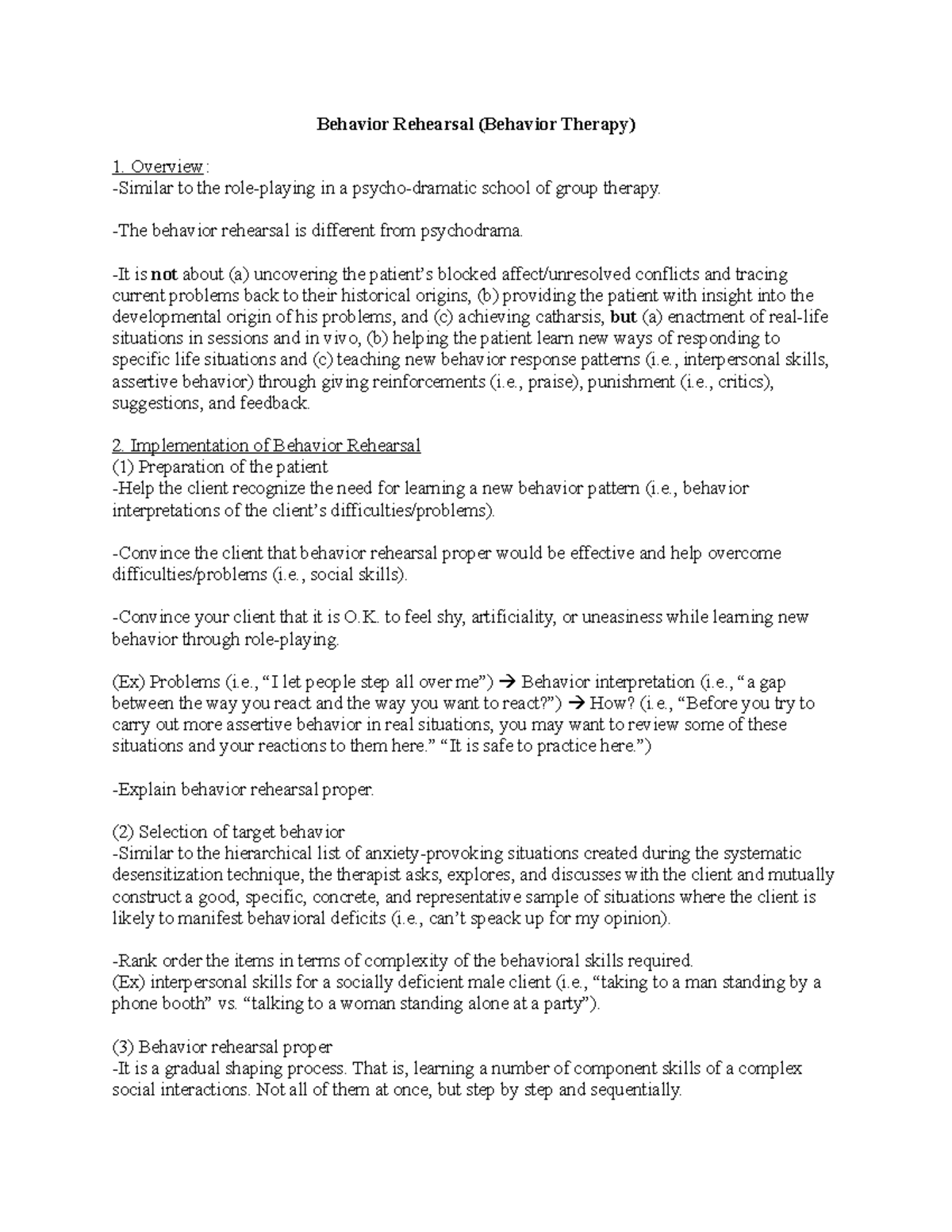 Behavioural rehearsal - Behavior Rehearsal (Behavior Therapy) Overview ...