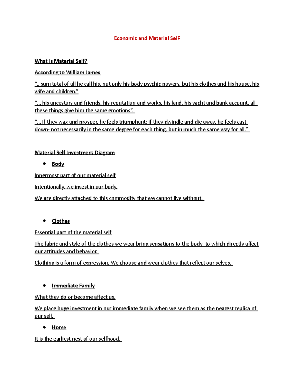 Economic and Material Sel F - Economic and Material SelF What is ...