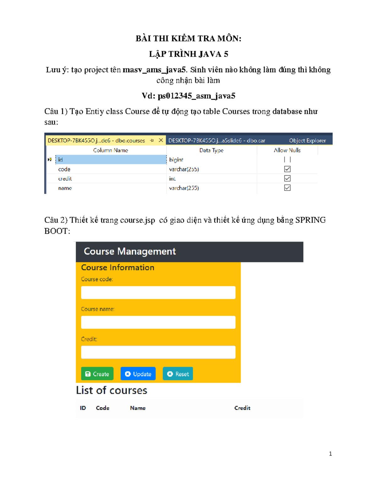 Java5 deso03 - ssssss - Advanced Structural Design - 1 BÀI THI KIỂM TRA MÔN: LẬP TRÌNH JAVA 5 ...