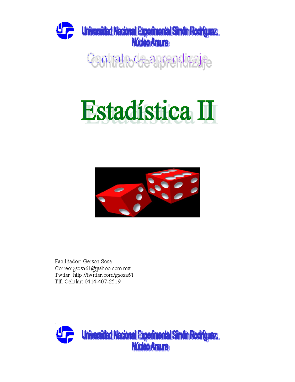Contrato de aprendizaje estadc 3adstica ii1 - Facilitador: Gerson Sosa ...