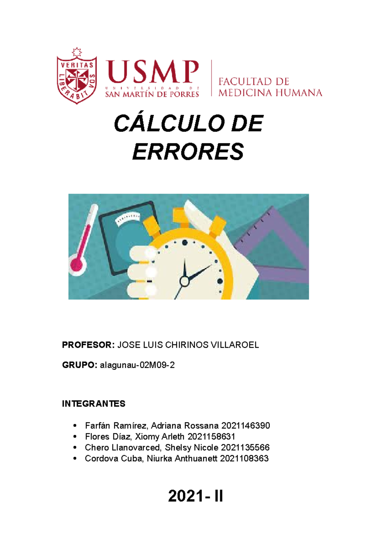 Informe S3 - Fisica PRAC - CÁLCULO DE ERRORES PROFESOR: JOSE LUIS ...